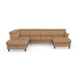 Sit & More sit&more Wohnlandschaft &raquo;Marano U-Form&laquo; inklusive Kopfteilverstellung, optional Schlaffunktion & Bettkasten braun 100% Polyester B/H/T: 304cm x 216cm,