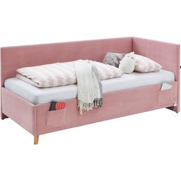 Meise M&ouml;bel meise.m&ouml;bel Kinderbett &raquo;COOL II&laquo; Polsterbett wahlweise mit Bettkasten, Jugendbett inkl. USB Anschl&uuml;sse rosa Liegefl&auml;che L&auml;nge B: 200cm x 90cm, Cord 