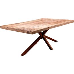 Sit Esstisch Platte aus recyceltem Teak beige Platte recyceltes Teak, Gestell Metall B/H/T: 240cm x 76cm x 100cm, 240x100cm