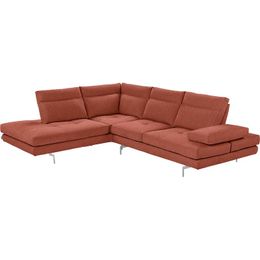 Calia italia Ecksofa &raquo;Toby Wing, B/T: 288/232 cm, Multifunktionssofa, Designsofa, L-Form&laquo; Sitztiefenverstellung und Armteilfunktion, F&uuml;&szlig;e chrom 