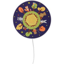 Niermann Wandleuchte &raquo;Waldtiere, Kinderlampe, Kinderzimmer&laquo; E14 1 Stk. Geh&auml;use aus bruchfestem Kunststoff bunt 1, &Oslash; 25cm H: 8cm, 1 Stk.