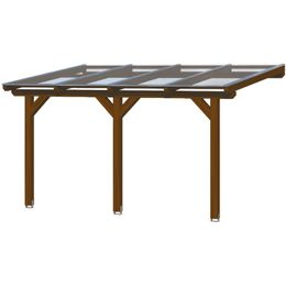 Skan Holz Terrassendach &raquo;Andria&laquo; Leimholz braun Polycarbonat (PC) B/H/T: 434cm x 258cm x 250cm