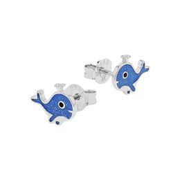 Prinzessin Lillifee Damen Paar Ohrstecker &raquo;Wal-Motiv&laquo; mit Zirkonia (synth.) - Emaille Silber 925 (Sterlingsilber)