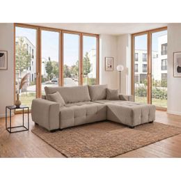 OTTO home Ecksofa &raquo;Bella Couch L-Form, B: 234 cm - OTTO. Verl&auml;ssliche Qualit&auml;t.&laquo; optional Schlaffunktion & Bettkasten, mit Zierkissen beige 100%