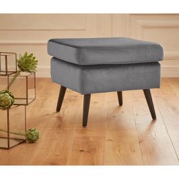 OTTO home Hocker &raquo;Salla&laquo; Bezug auch in Luxus-Microfaser in Teddyfelloptik grau Samtcord (92% Polyester 8% Polyamid);Struktur (100% Polyester);Struktur