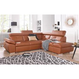 exxpo - sofa fashion Ecksofa &raquo;Spring, super bequem und komfortabel mit Armteil- und Kopfteilfunktion&laquo; wahlweise mit Bettfunktion und Bettkasten, L-