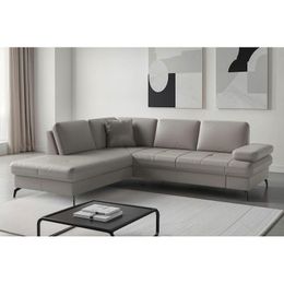 Sit & More sit&more Ecksofa &raquo;Morris Jubi, Ottomane, Breite 238 cm&laquo; mit Armteilfunktion, wahlweise mit Schlaffunktion grau B/H/T: 238cm x 83cm x 202cm, NaturLEDER