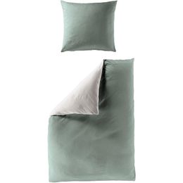 Bierbaum Wendebettw&auml;sche &raquo;Modern Uni in Gr. 135x200 oder 155x220 cm&laquo; 2 Stk. Modernes Unidesign: Schlichte, elegante Optik f&uuml;r jedes Schlafzimmer gr&uuml;n 