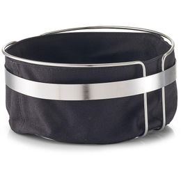 zeller Brotkorb mit Stofftasche schwarz Baumwolle, Metall B/H/L: 10,8cm