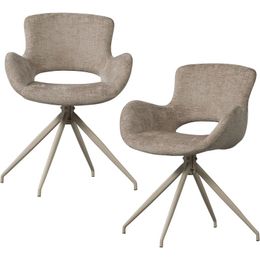 Woood Esszimmerstuhl () Drehmechanismus, Sehr hohe Verschlei&szlig;festigkeit, Pfleiglicht beige Holzwerkstoff, Metall B/H/T: 58cm x 82cm x 58cm, Velvet