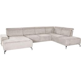 Sit & More sit&more Wohnlandschaft &raquo;Gizeh U-Form&laquo; 12 cm Fu&szlig;h&ouml;he, inklusive Sitztiefenverstellung und Kopfteilverstellung beige B/H/T: 340cm x 230cm, Luxus-
