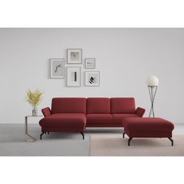 Sit & More sit&more Ecksofa &raquo;Fashion L-Form&laquo; wahlweise mit Kopfteilverstellung und Vorziehsitz, motorisch rot B/H/T: 253cm x 84cm x 165cm, Luxus-Microfaser 