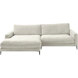 Home Affaire Ecksofa &raquo;Downtown, B/T/H: 272/190/84 cm L-Form&laquo; weicher Sitzkomfort auch in Cord und Boucl&eacute;, incl. Zierkissen wei&szlig; 88% Polyester, 12% 