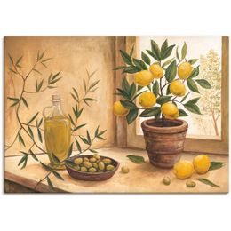 Artland Wandbild &raquo;Oliven und Zitronen&laquo; Arrangements 1 Stk. tlg. als Alubild, Leinwandbild, Poster in verschied. Gr&ouml;&szlig;en bunt B/H/T: 70cm x 50cm, Leinwandbild 