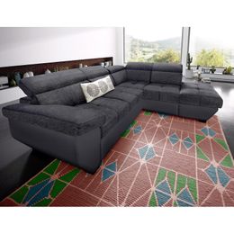 COTTA Ecksofa &raquo;Speedway L-Form, B: 262cm, moderne Couch, bequeme Wellenunterfederung,&laquo; Kopfteilverstellung, optional Schlaffunktion & Bettkasten 