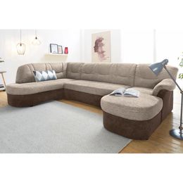 DOMO collection Wohnlandschaft &raquo;SARAFINA 295x83x180 cm, auch mit Federkern f&uuml;r mehr Sitzkomfort!&laquo; whlw. mit Bettfunktion, elegantes Design, U-Form 