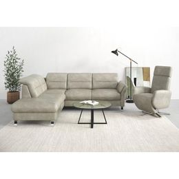 Sit & More sit&more Ecksofa &raquo;Grenoble L-Form mit Federkern&laquo; wahlweise mit Schlaffunktion, Bettkasten, Arm- und Kopfteilverstellung grau B/H/T: 247cm x 85cm x 