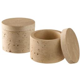 APS Butterdose &raquo;2er Set MINERA&laquo; Beton, &Oslash; 6 cm, H: 5 cm, 40 ml, Unikat beige Steinzeug B/H/L: 6cm x 5cm x 6cm