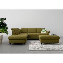 Sit & More sit&more Ecksofa &raquo;Maggiore L-Form&laquo; wahlweise mit Kopfteilverstellung, Schlaffunktion und Stauraum gr&uuml;n 98% Polyester, 2% Polyamid B/H/T: 261cm x 88cm 