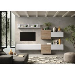 Home Affaire Wohnwand &raquo;Infinity, 6tlg. Breite 262 cm, H&ouml;he variabel, Schrankwand, Anbauwand&laquo; wei&szlig; Holzwerkstoff B/H/T: 262cmcm x 185cmcm x 30cmcm