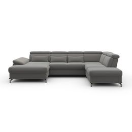Sit & More sit&more Wohnlandschaft &raquo;Cabrio U-Form, B: 359 cm, mit Sitztiefen-, Arm- & Kopfteilverstellung&laquo; 3 Nierenkissen, Federkern, optional Schlaffunktion und