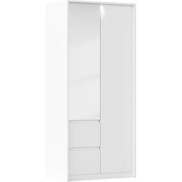 Rauch Dreht&uuml;renschrank &raquo;Mainz mit Spiegel und Passepartout&laquo; optional mit Beleuchtung, Au&szlig;ent&uuml;ren mit Push-to-Open Funktion wei&szlig; Holzwerkstoff B/H/T: 