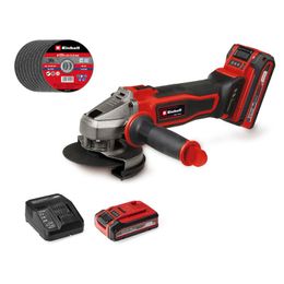 Einhell Akku-Winkelschleifer &raquo;TE-AG 18/125-2 Li (1x4,0Ah)&laquo; Inkl. Akku und Ladeger&auml;t schwarz Hohe Laufruhe durch Entkoppelung von Motor und Getriebe