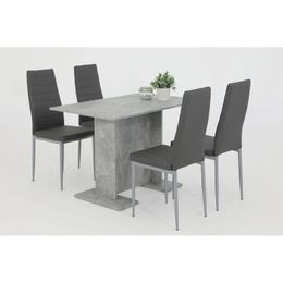 Hela 4-Fu&szlig;stuhl &raquo;SIMONE&laquo; (Set) 2 Stk.Fest gepolstert grau 97% Polyurethan;3% Baumwolle B/H/T: 42cm x 98cm x 44cm, 2 Stk., Lederoptik, Grau