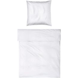 M&ouml;ve Bettw&auml;sche &raquo; Noblesse Bettw&auml;sche Set&laquo; 2 Stk. mit eleganten Biesen wei&szlig; Satin, Obermaterial: 100% Baumwolle B/L: 155cm x 220cm, Satin, B/L: 80cm x 80cm