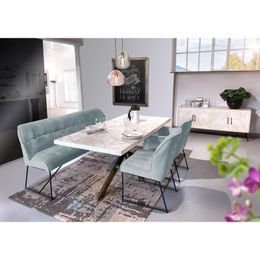 GUTMANN FACTORY Esszimmerstuhl () 1 Stk. blau Stoff B/H/T: 60cm x 88cm x 62cm, 1 Stk., Chenille uni