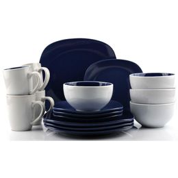 Retsch Arzberg Kombiservice &raquo;Geschirr-Set, Service NOVA SQUARE&laquo; Bicolor-Look, 16 Teile, f&uuml;r 4 Personen wei&szlig; Steinzeug 16 Stk.