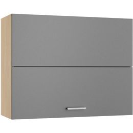 KOCHSTATION Faltlifth&auml;ngeschrank &raquo;KS-Lucy&laquo; Breite 90 cm, H&ouml;he 70,4 cm, mit 1 Faltliftt&uuml;r, 2 Einlegeb&ouml;den Eiche hell, B/H/T: 90cm x 70,4cm x 34,6cm, 