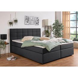 Home Affaire Boxbett &raquo;Carde&laquo; wahlweise mit Bettkasten, in H2, H3 & H4 erh&auml;ltlich grau Struktur ohne Bettkasten, Liegefl&auml;che B/L: 180cm x 200cm, kein 