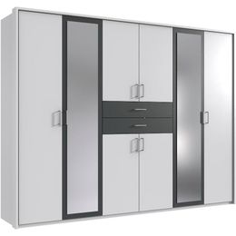 wimex Kleiderschrank &raquo;Diver Dreht&uuml;renschrank mit Spiegel, in der Breite 270cm&laquo; Bestseller Schlafzimmerschrank wahlweise 3 Innenausstattungen wei&szlig; B/H/T: 