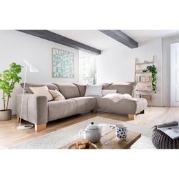 Home Affaire Ecksofa &raquo;H&ouml;rnum bequemes Wohlf&uuml;hlsofa, Federkern, Breite 281cm, L-Form&laquo; wahlweise mit motorischer Relaxfunktion, mit verstellbarer 