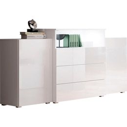 Home Affaire Sideboard &raquo;URBAN III&laquo; Moderne Kommode mit 3 Schubladen und 4 F&auml;chern, Breite 150 cm wei&szlig; B/H/T: 150cm x 80,7cm x 39cm, 3 Stk., 2 Stk.