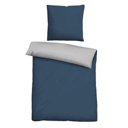 Bettw&auml;sche &raquo;0560500&laquo; 3 Microfaser-Satin,2 teilig, pflegeleichte Bettw&auml;sche mit Rei&szlig;verschluss blau Microfaser, Obermaterial: 100% Polyester B/L: 200cm