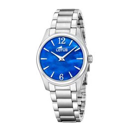 Lotus Damen Quarzuhr &raquo;Classic Steel&laquo; Armbanduhr, Damenuhr, Edelstahlarmband, analog blau Einheitsgr&ouml;&szlig;e