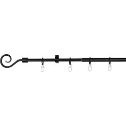 mydeco Gardinenstange &raquo;Hook&laquo; 1 l&auml;ufig-l&auml;ufig ausziehbar schwarz Aluminium 1 l&auml;ufig