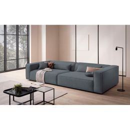 LeGer Home by Lena Gercke 3-Sitzer &raquo;PIARA XXL Cord, Sofa mit Kedernaht&laquo; schwarze F&uuml;&szlig;e, bequemer Sitzkomfort, extra tiefe Sitzfl&auml;che grau 100% 