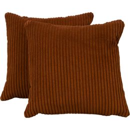 OTTO home Dekokissen &raquo;Eggery&laquo; Dekokissen mit F&uuml;llung, 2er oder 4er Set, je 40x40 cm braun Polyester B/L: 40cm, 2 Stk.