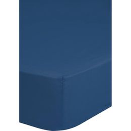 Good Morning Spannbettlaken &raquo;Renforc&eacute; &laquo; 100% Baumwolle, Renforc&eacute;, Rundumgummi, bis 25 cm h&ouml;he, 80x200, Wei&szlig; blau Renforc&eacute;, Obermaterial: 100% 