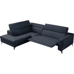 Egoitaliano Ecksofa &raquo;Edith, Designsofa mit hohem Sitzkomfort, Breite 269cm, L-Form&laquo; inkl. elektrischer Relaxfunktion und manuell verstellbaren Kopfteilen grau 