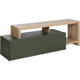 TV-Board &raquo;CRAFT&laquo; TV-M&ouml;bel mit 2 T&uuml;ren gr&uuml;n Holzwerkstoff B/H/T: 155cm x 50cm x 45cm, Eiche, 2 Stk.