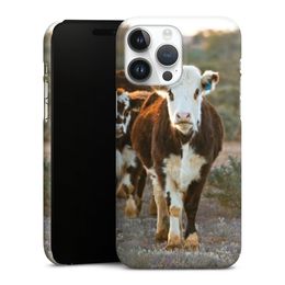 DeinDesign iPhone 14 Pro Max Handy Premium Case Smartphone Handyh&uuml;lle Schutzh&uuml;lle matt Cow Farmer Calf Premium Case
