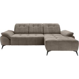 Home Affaire Ecksofa &raquo;Lazio modern und bequem, schmale Armlehnen, tolle Detailverarbeitung&laquo; zwei verschiedene Fu&szlig;farben w&auml;hlbar braun 93% Polyester, 7