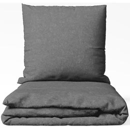 SETEX Wendebettw&auml;sche &raquo;Feinbiber&laquo; 2 Stk. mit Wendefunktion schwarz Biber, Obermaterial: 85% Baumwolle, 15% Polyester B/L: 135cm x 200cm, 1 Stk., 1 Stk