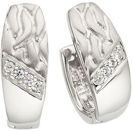 Bruno Banani Damen Paar Creolen &raquo;Schmuck&laquo; mit Zirkonia (synth.) silber Silber 925 (Sterlingsilber)