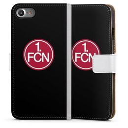 DeinDesign iPhone SE (2020) Handy Klapph&uuml;lle Handyh&uuml;lle aus Kunst Leder wei&szlig; Flip Case Official Licensed Product 1. Fc N&uuml;rnberg 1. Fcn Sideflip mit Lasche