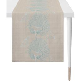 Apelt Tischl&auml;ufer &raquo;Nora - Herbstzeit, Jacquard, Herbstdeko, Herbst&laquo; Fleckschutz blau Leinen, Polyester, Viskose B/L: 48cm x 140cm, 1 Stk., rechteckig
